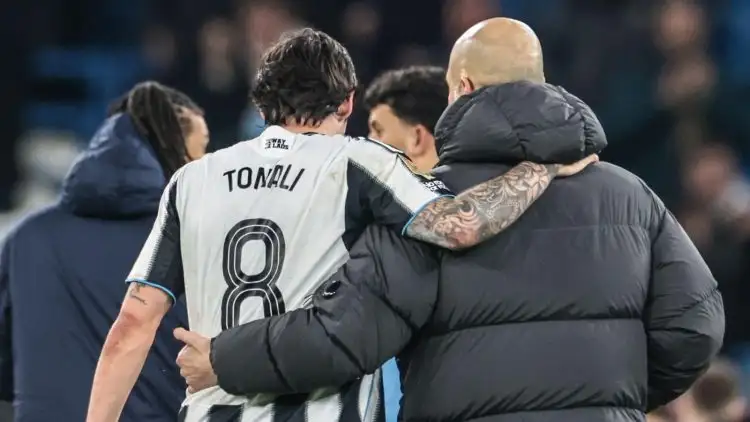 Guardiola details post-match chat with 'top, top player' Tonali as Man ...