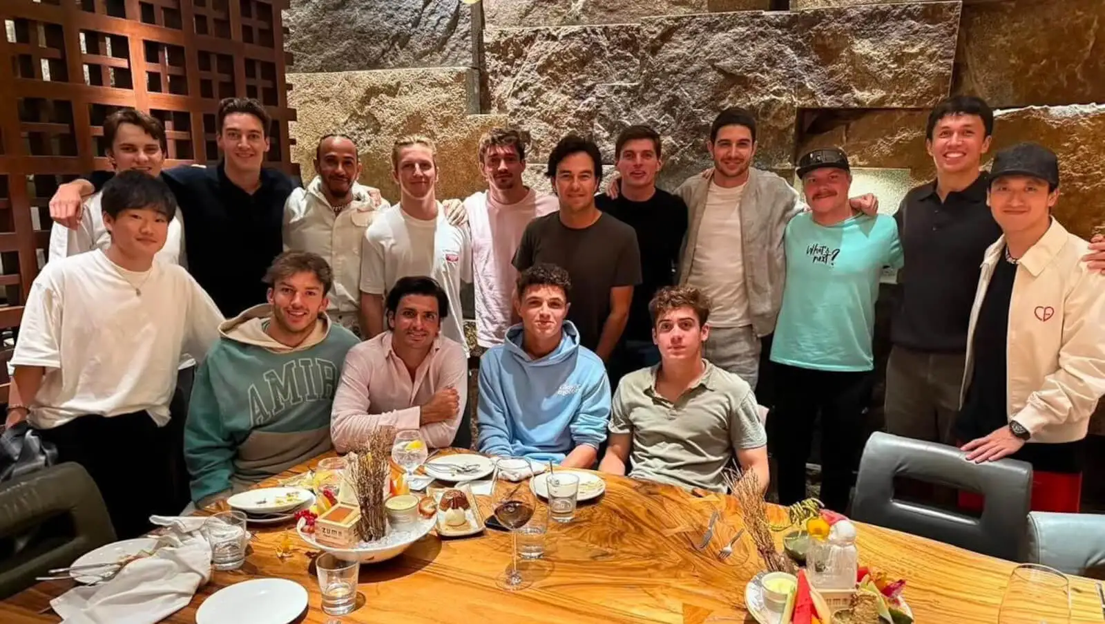 F1 drivers play cheeky prank on George Russell at end-of-season dinner
