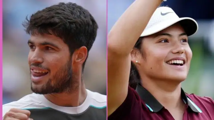 Alcaraz & Raducanu team up as Djokovic, Swiatek star in incredible US ...